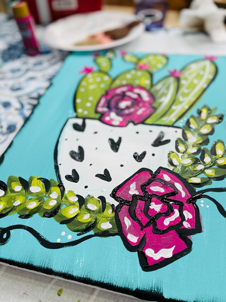 FREE Step-by-Step Painting Tutorial | Colorful Spring Cactus - Texas ...